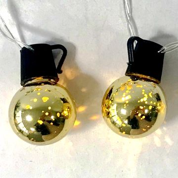 China Battery Operated LED Mercury Gold G20 Ball Light String For ...