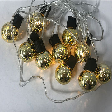 China Battery Operated LED Mercury Gold G20 Ball Light String For ...