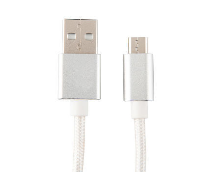 China Nylon braided Micro USB data and charging cable with aluminum ...