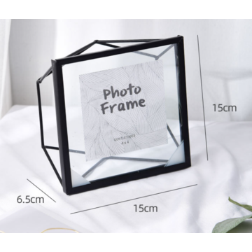 China Creative metal stereoscopic picture frame glass geometric iron ...