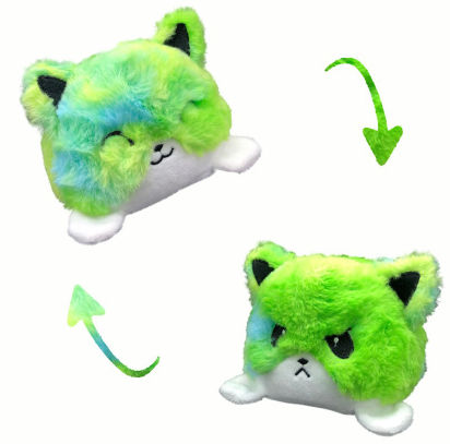 China Hot sale Double face happy sad soft stuffed reversible rainbow ...