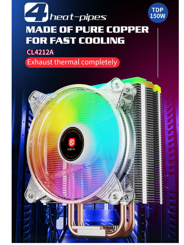 China Four Heat Pipe OEM CPU Cooling Copper Heatsinks Compatible Inter ...