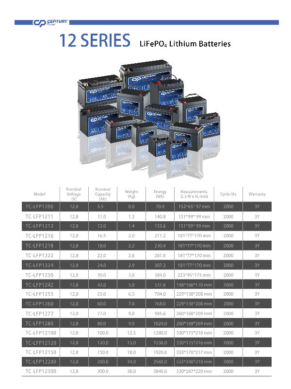 12V, 100Ah LiFePO4 batteries, lithium-ion battery packs, replacement of ...