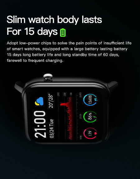 SN87 BT5.0 1.3' smartwatch Alloy body IML back case IP68 waterproof ...