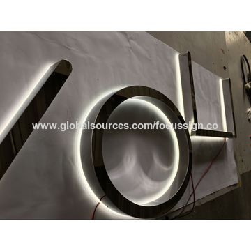 China Elegant halo light sign letter mirror finish halo lighting led ...