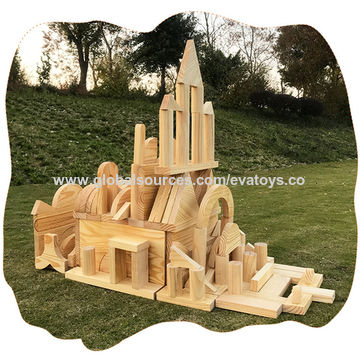 China High quality non-toxic wooden giant building blocks for outdoor ...