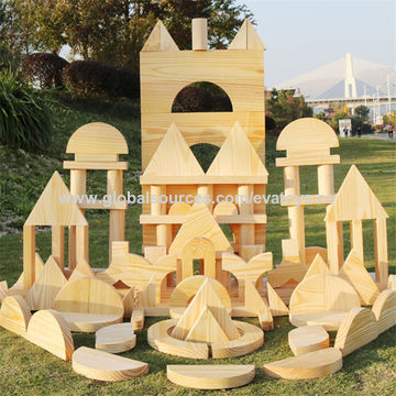 China High quality non-toxic wooden giant building blocks for outdoor ...