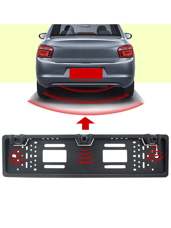 3–in–1 european License Plate Parking Sensor Systems with 3 Sensors ...