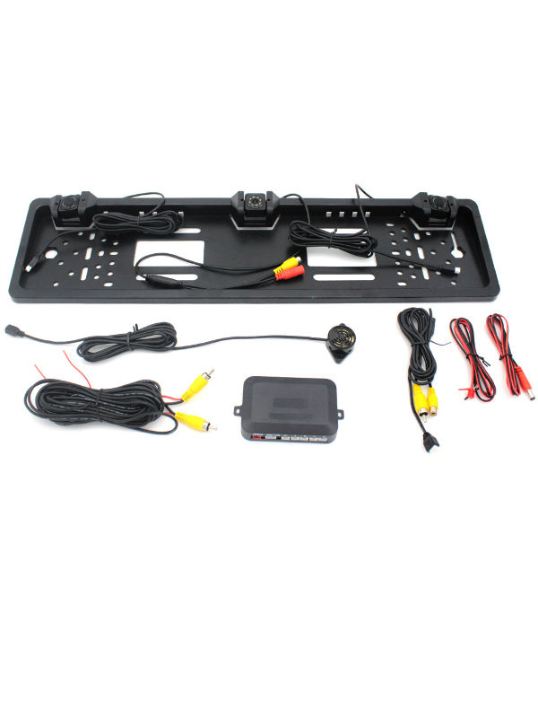 3–in–1 european License Plate Parking Sensor Systems with 3 Sensors ...
