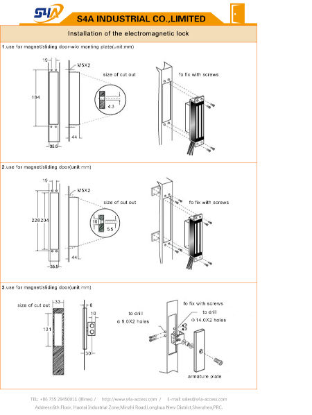 2600 Lbs Holding Force Shear Maglock Fail-Safe Concealed Electric ...