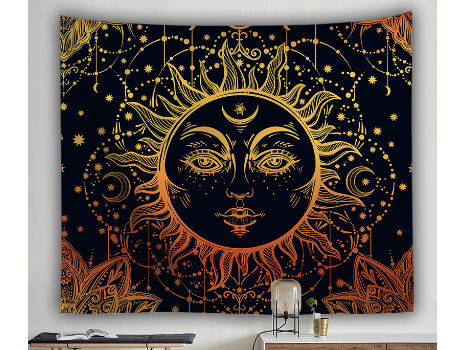 China Polyester cloth Home decoration Mandala sun face tapestry 1.5 m ...