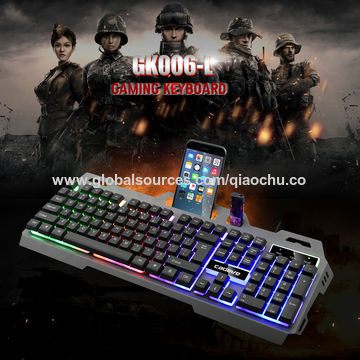 China Lower factory Price g21b LED light Gaming keyboard with phone ...