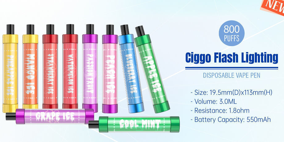 China High quality Ciggo Flash Lighting 800 Puffs Closed vape pod ...