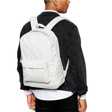China Plain canvas white backpack with lining, size: 46*31*13cm on ...