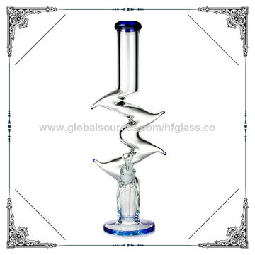 China 18 inches Glass Bong Smoking Water Pipe Zong Curved Bongs ...