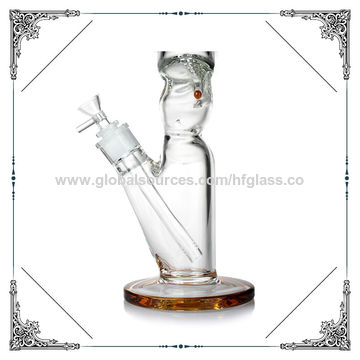 China 18 inches Glass Bong Smoking Water Pipe Zong Curved Bongs ...