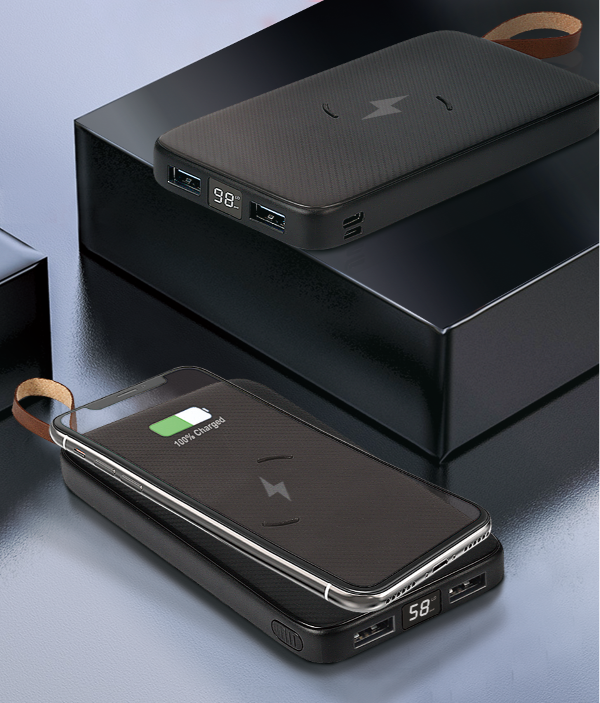 China Wireless Power Bank with Display Screen 10W Wireless Charging ...