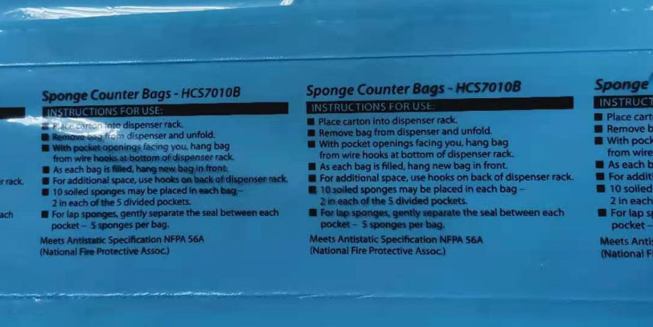 China LDPE sponge counter bag for medical on Global Sources,sponge ...