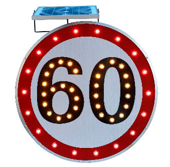 China Diameter 600 mm aluminum solar led speed limit traffic signs with ...
