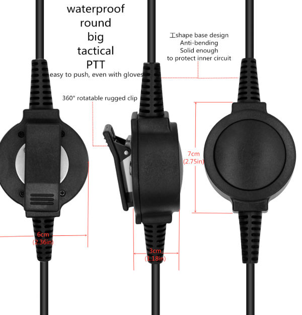 Referee Earpiece 2 Way 5 Pin Radio Headset with Collar Mic PTT FBI ...