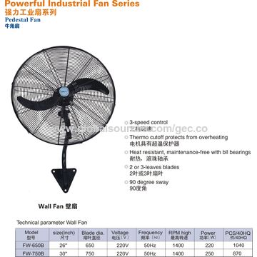 China 30-inch High Performance Industrial Wall Fan on Global Sources ...