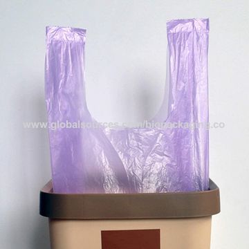 China PE Shopping Vest Garbage Bags, Vest Carrier Trash Bag Purple ...