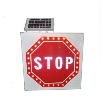 China Solar Powered Flashing white LED 800 mm Octagon Stop Sign for ...