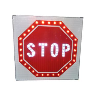 China Solar Powered Flashing white LED 800 mm Octagon Stop Sign for ...