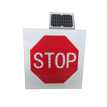 China Solar Powered Flashing white LED 800 mm Octagon Stop Sign with CE ...