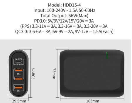 China 4 port USB PD AC adapter, 4 port adapter on Global Sources,USB PD ...