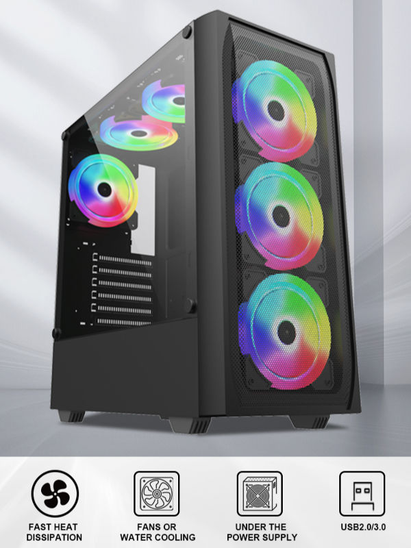 China Front plastic panel atx horizontal full tower computer case on ...