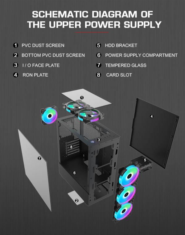 China Front plastic panel atx horizontal full tower computer case on ...