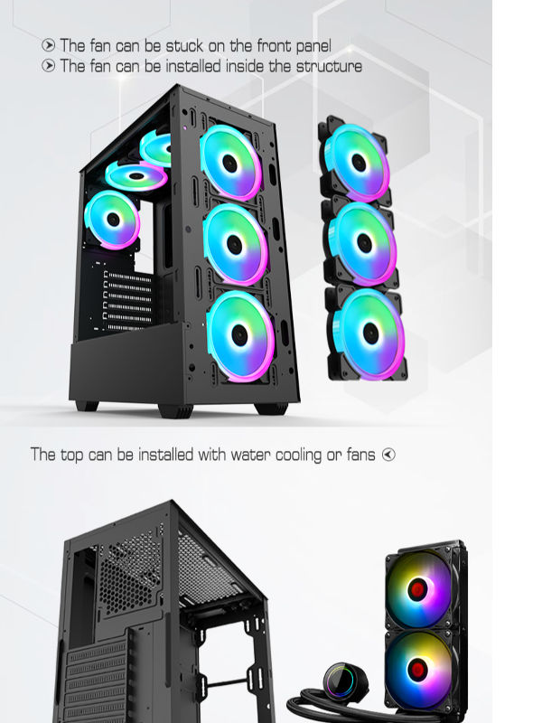 China Front plastic panel atx horizontal full tower computer case on ...