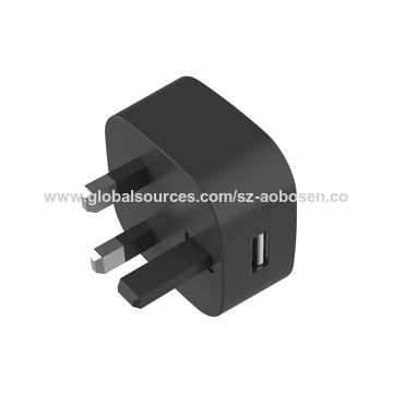 China 2021 new design 5V 2.4A UK wall charger single ports Black White ...