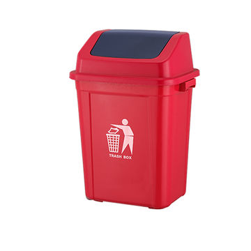 China Factory custom Made Red Plastic Toilet Trash Can Waste Bin on ...