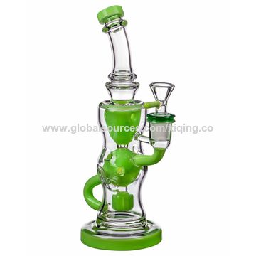 China Bong 15 inches coloured base with matrix perc. mixed colors black ...