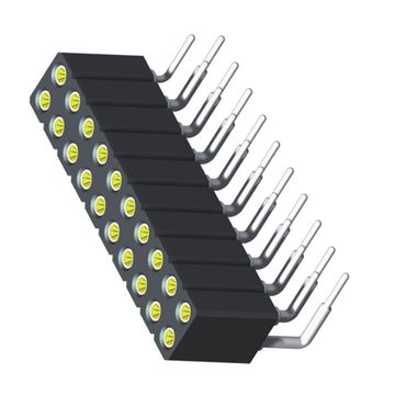 China 1.27mm Machined Female Header H3.8 Dual Row Straight on Global ...