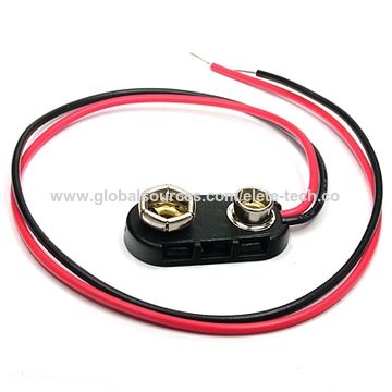 China I type 9V Battery Contact Clip, ABS Rigid Style, Open end 5mm ...