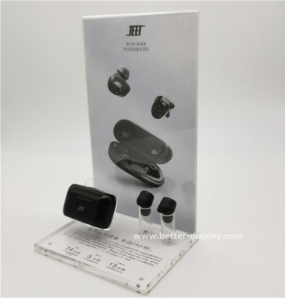 Custom acrylic headset counter acrylic wireless earphone display stand ...