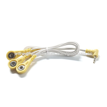 China Right angle 2.5mm DC jack to ECG female snap electrode cable 3 ...