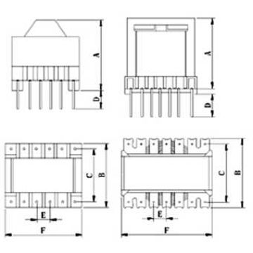 China EC EER type high frequency transformers, pure copper winding on ...
