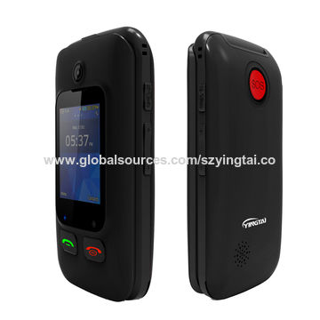 China Dual screen quad band GSM dual sim large keypad flip SOS senior ...