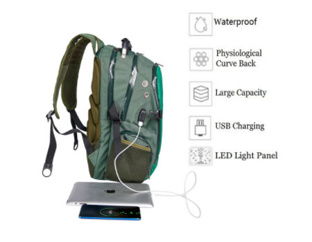 Water Resistant Signal Turn Light Cycling Backpack Solar Panel Charging ...