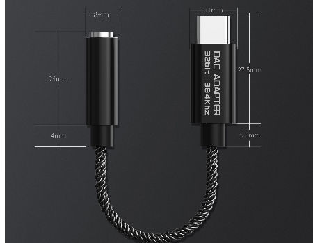 Type C To Audio 3.5mm Adapter 32bit 384KHz in Silver Color, adapter ...