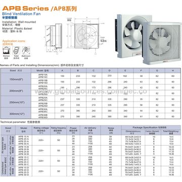 China 8" Wall Mounted Square Kitchen Ventilating Fan without Grill on ...