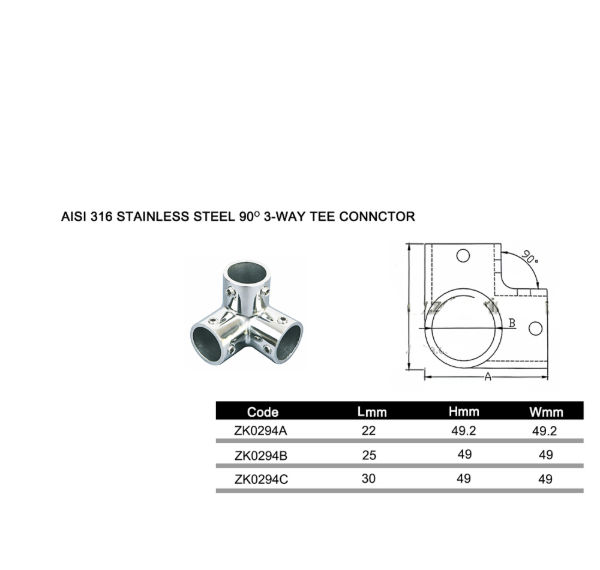 China Marine hardware Stainless Steel Hand Rail Fittings 90 Degree ...