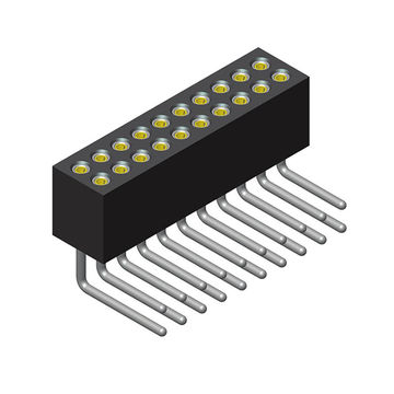 China 2.54mm Machined Female Header H4.2 Single Row L=7.4mm Straight on ...