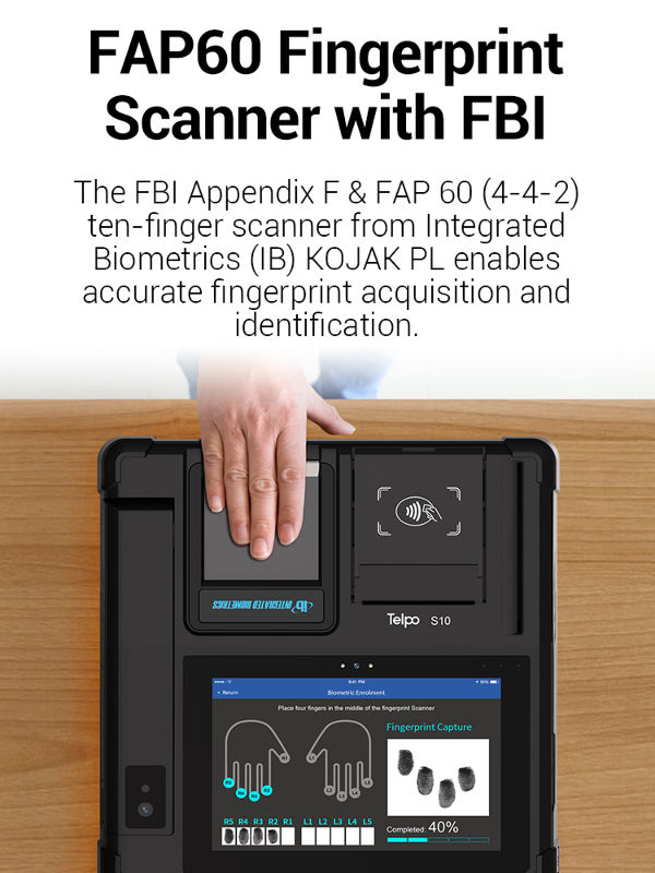 China S10 FAP60 4-4-2 fingerprint scanner population enrollment device ...