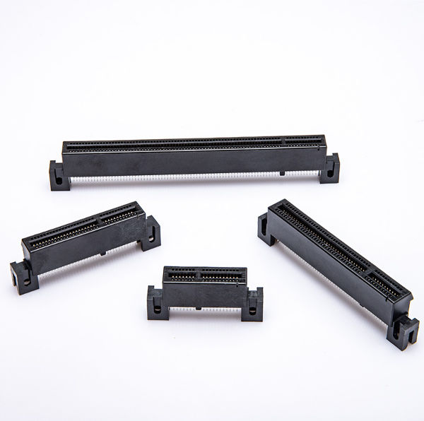 Splicing screen PCB card slot edge PCIe connector with ear clip plate ...