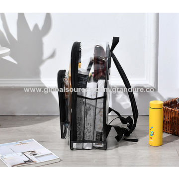 China Custom Clear PVC/TPU Waterproof Backpack Large Capacity Black ...